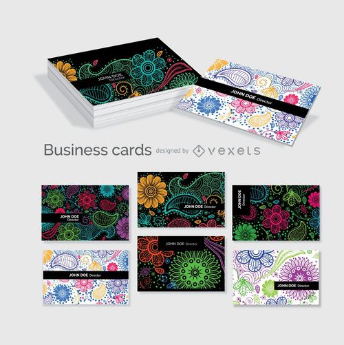 Floral Business Cards Template Vector Download