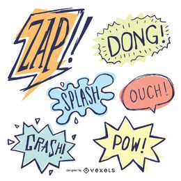 Comic Sound Effects Set Vector Download