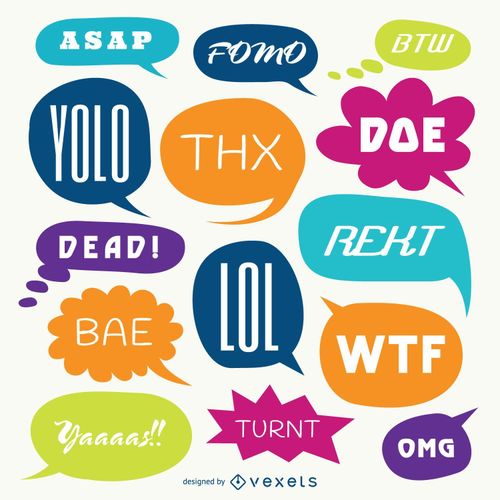 Slang Words Speech Bubble Set Vector Download