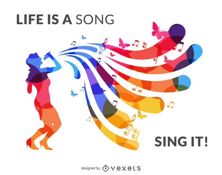 Singer Silhouette Banner - Vector Download