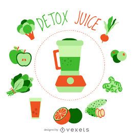 Detox Juice Elements Vector Download