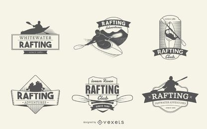 Rafting Logo Label Set Vector Download