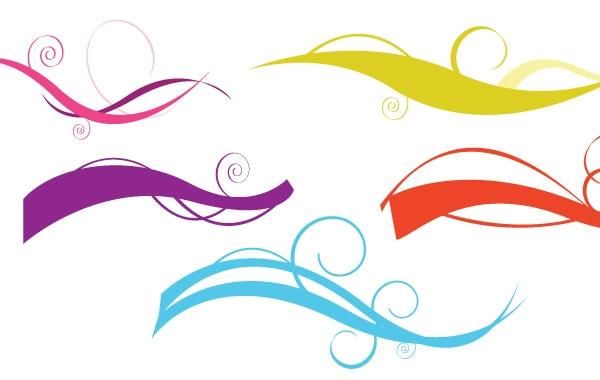 Waves with colored swirls - Vector download
