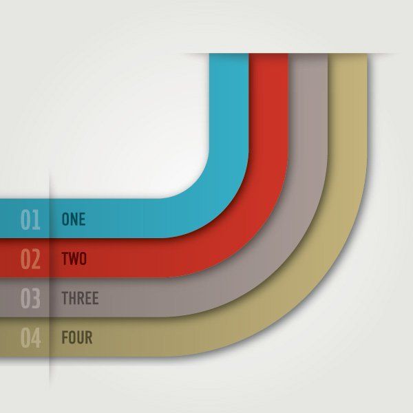 Descarga Vector De Infografía De Rayas Curvas Coloridas Simples