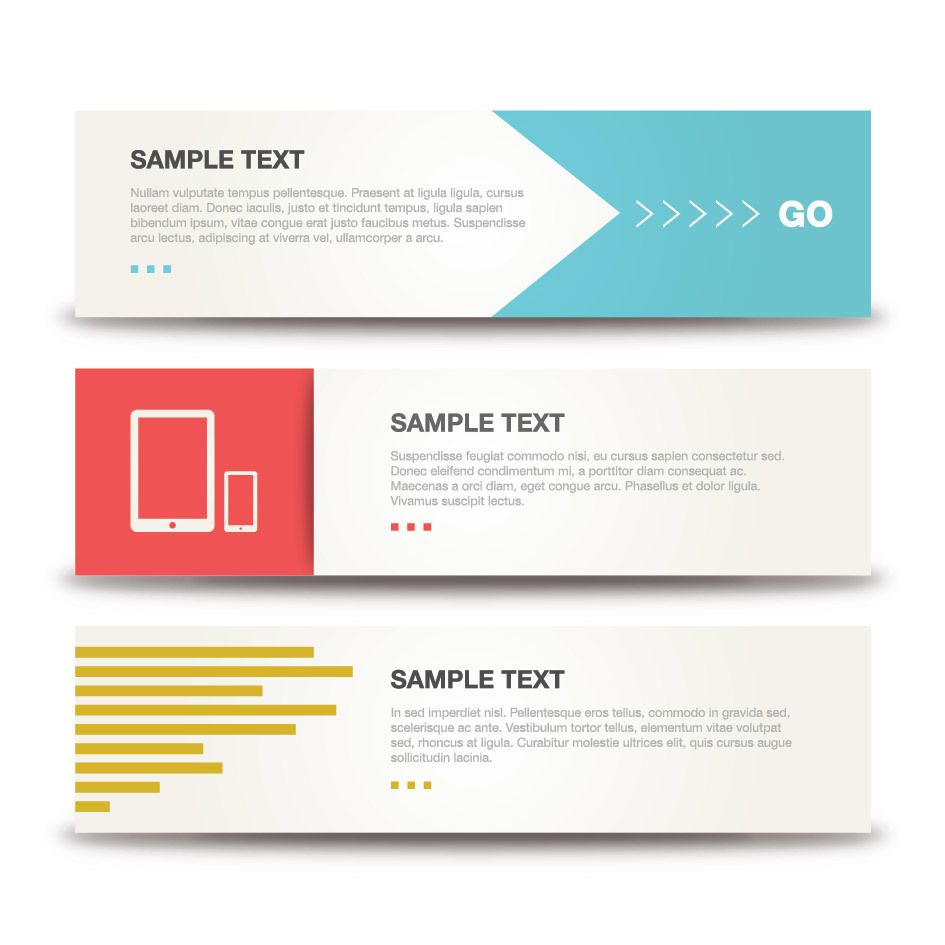 3 Creative Header Banners - Vector download