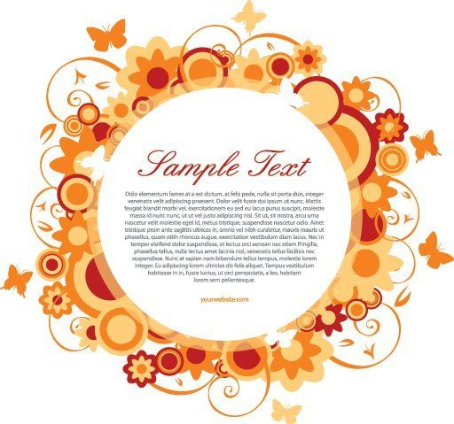 Descarga Vector De Banner De Círculo Blanco Con Decoración Floral