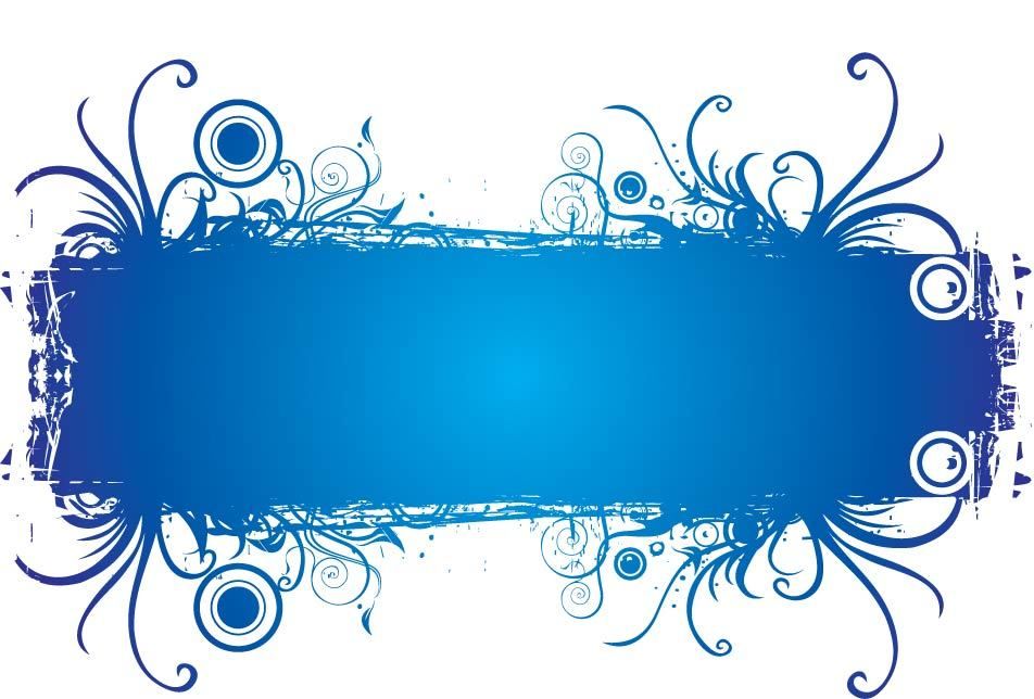 Blue Swirling Rectangle Banner - Vector download